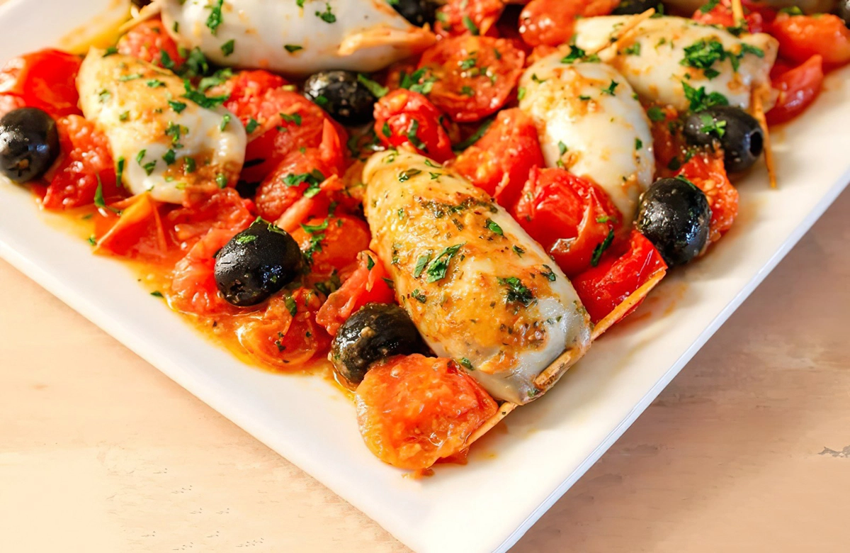 Calamars farcis méditerranéens - Recettes Italiennes