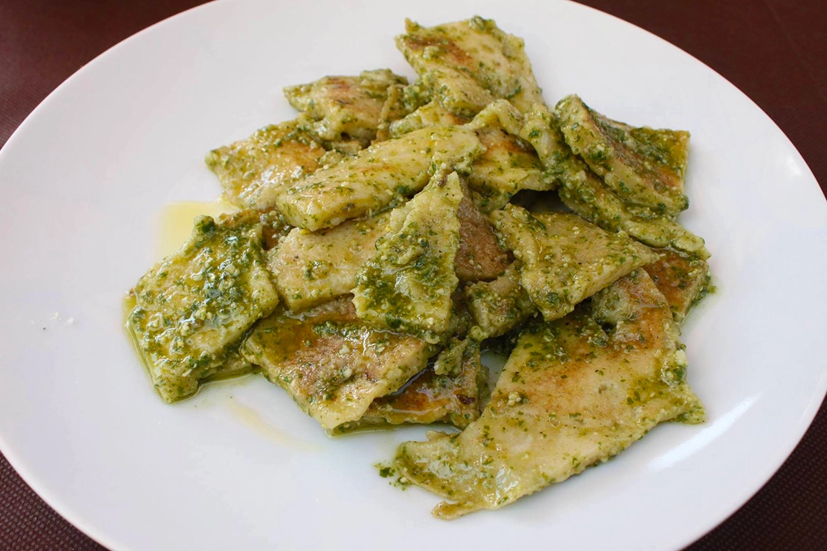 Testaroli au pesto - Recettes Italiennes